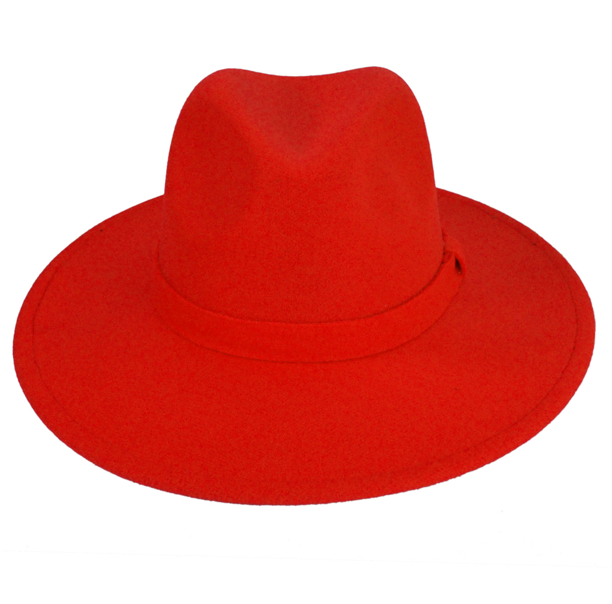 Bright Red Fedora Panama Upturn Wide Brim Cotton Blend Felt Hat ...